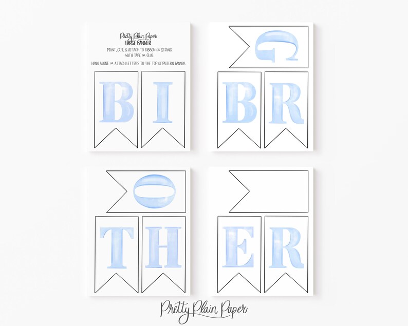Blue Watercolor 'big Brother' Banner Printable - Etsy