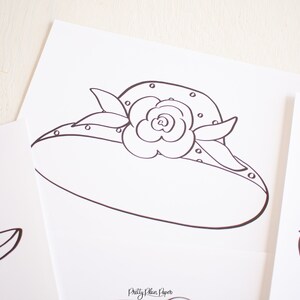 Derby Hats -or- Tea Party Hats Coloring Pages | Printable Download ...