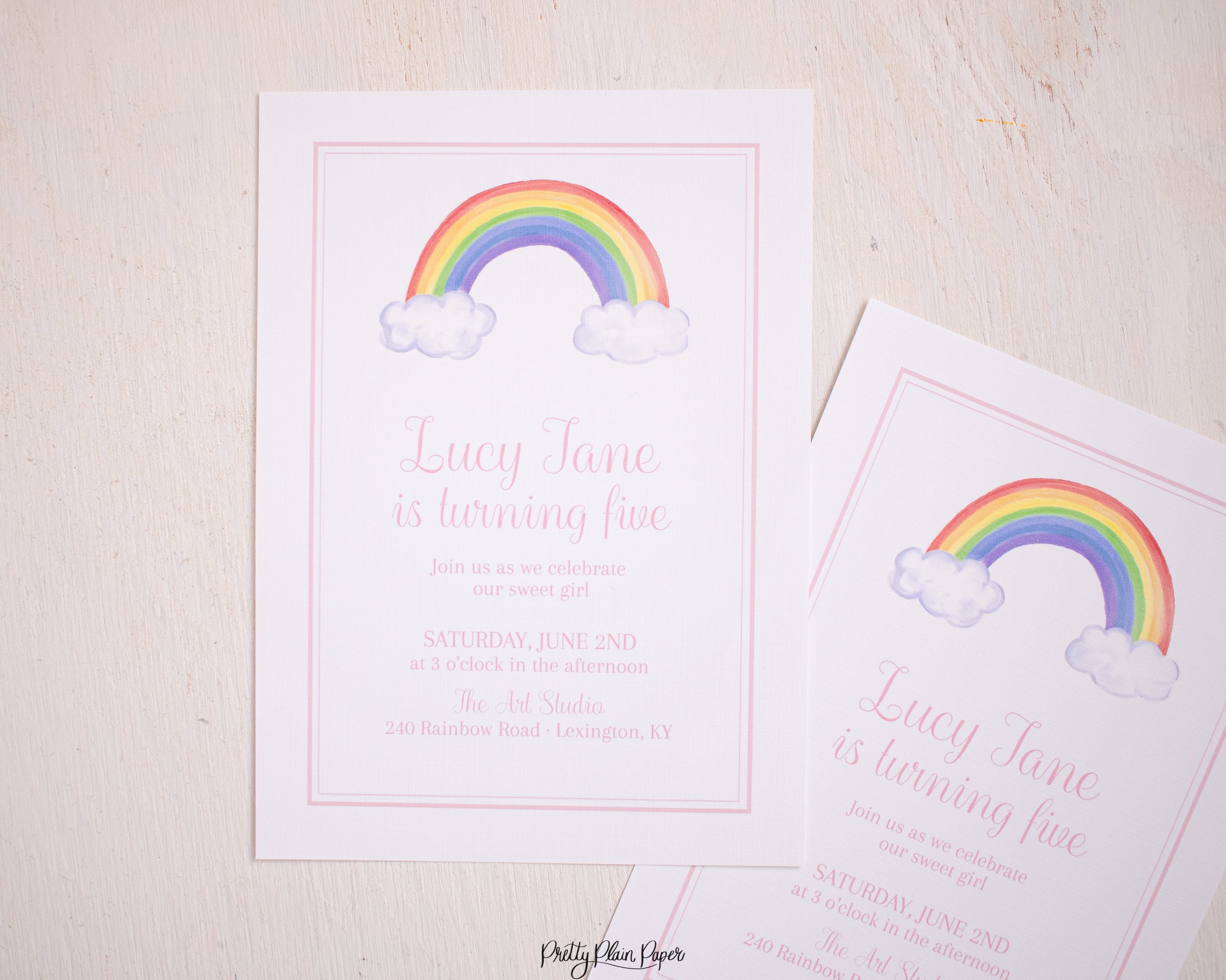 Watercolor Rainbow Invitation Watercolor Rainbow Party - Etsy