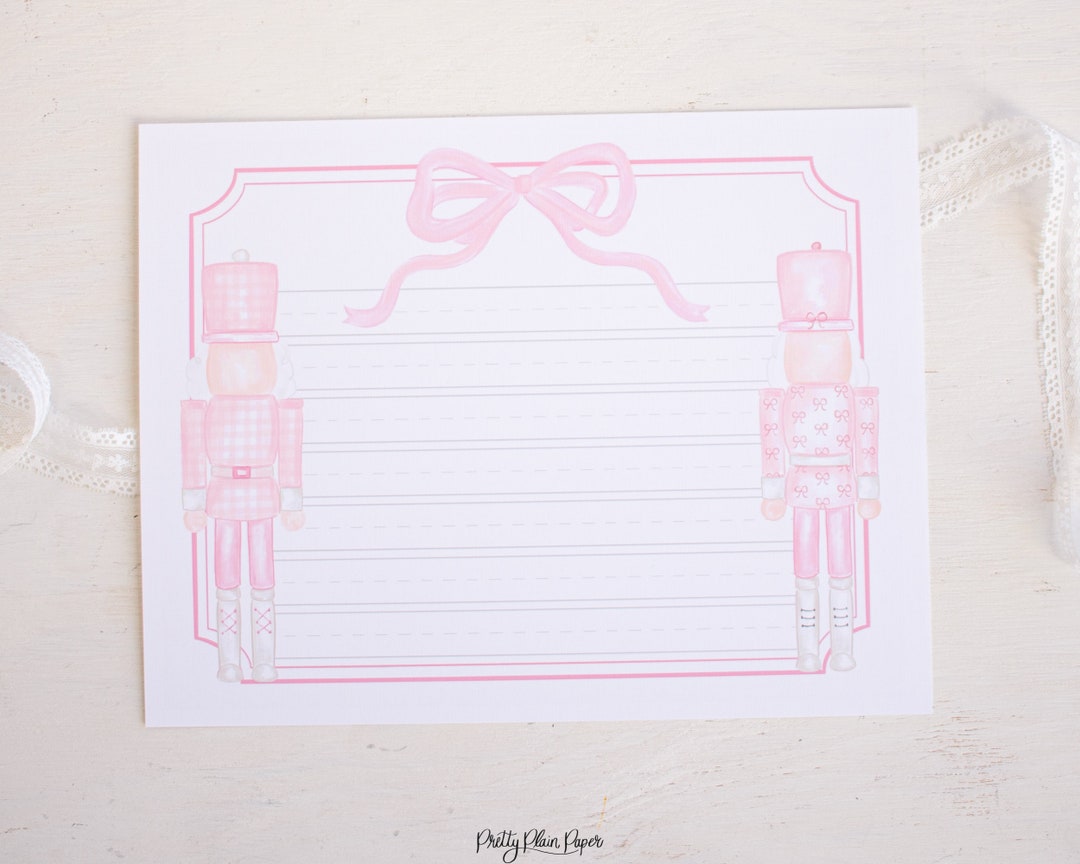 Pink Nutcrackers, Paper With Dotted Lines, Watercolor Printable ...