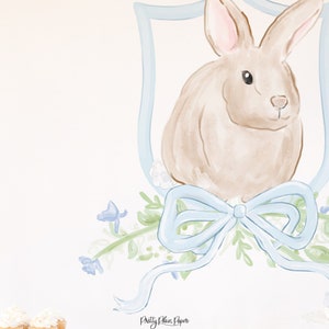Classic Blue Bunny Birthday Printable Backdrop Poster Download | Etsy