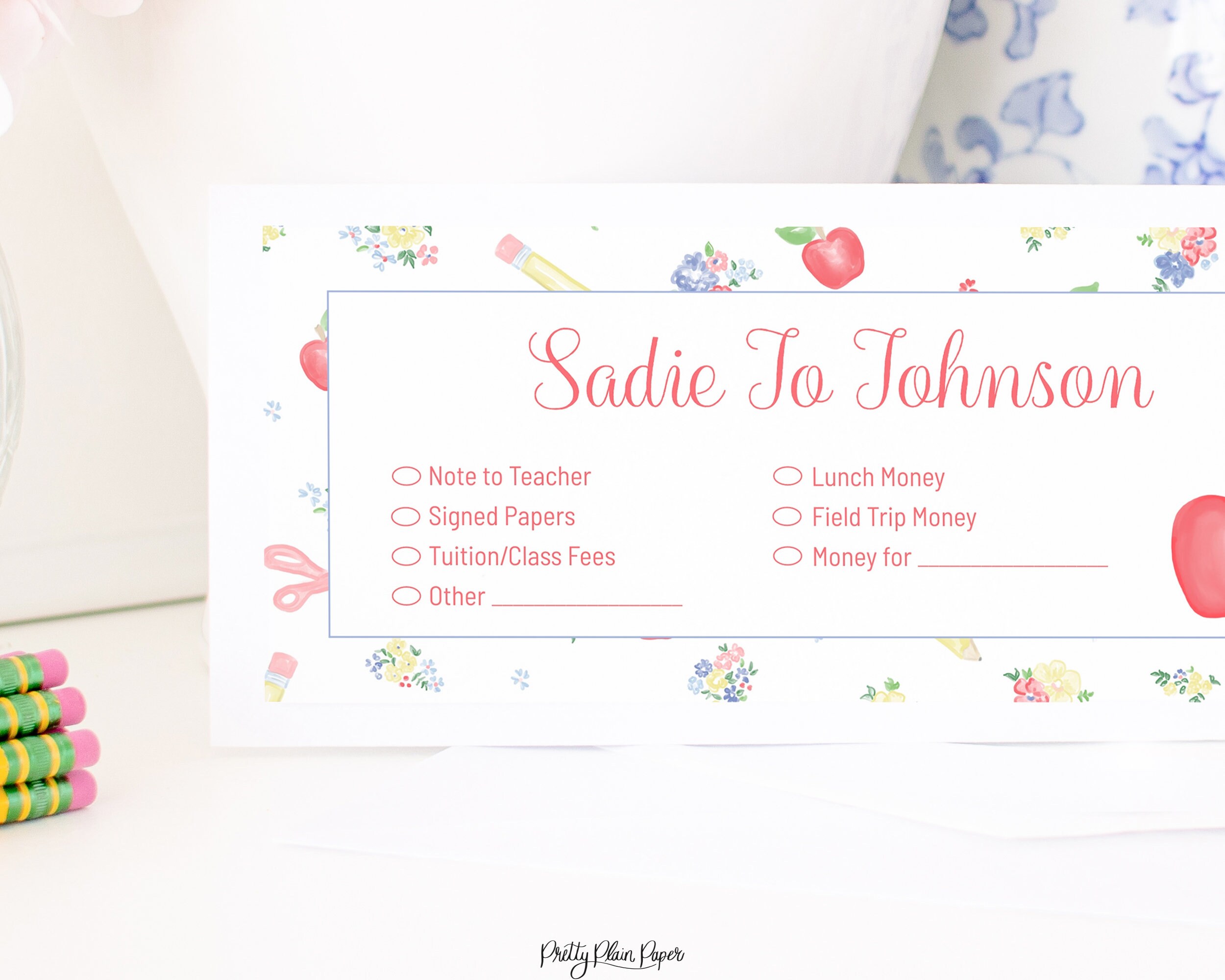 Personalized Envelopes for School | Watercolor Back to School Envelope ...