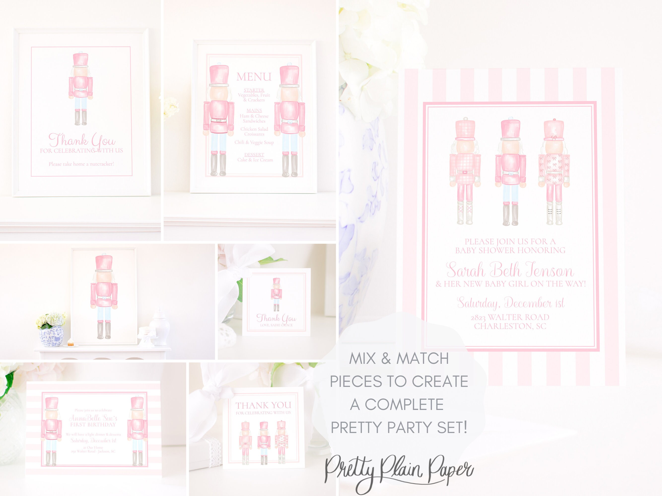 Watercolor Pink Nutcracker Invitation Nutcracker Birthday - Etsy