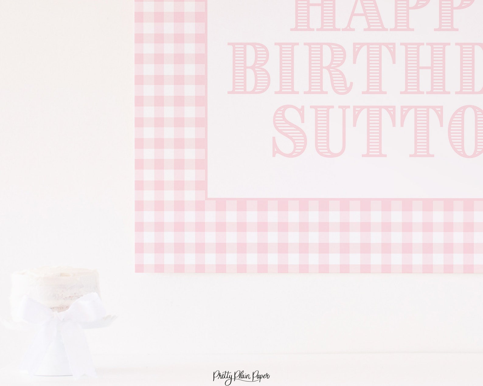 Pink Gingham Backdrop 36x48 Pink Gingham Happy Birthday | Etsy