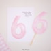 Pink SIX Printable Cake Topper Pink 6 Cake Topper Printable Download ...