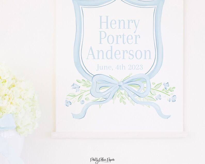 Hospital Door Sign Printable 16x20 Watercolor Blue Crest - Etsy