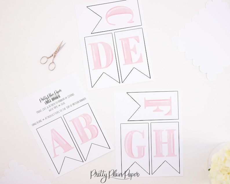 Pink Watercolor Name Banner | Printable PDF | Baby Name Banner ...