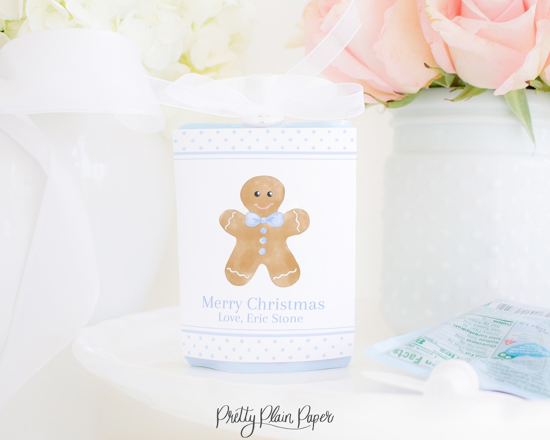 Applesauce Pouch or Yogurt Pouch Printable | Watercolor Gingerbread Boy ...