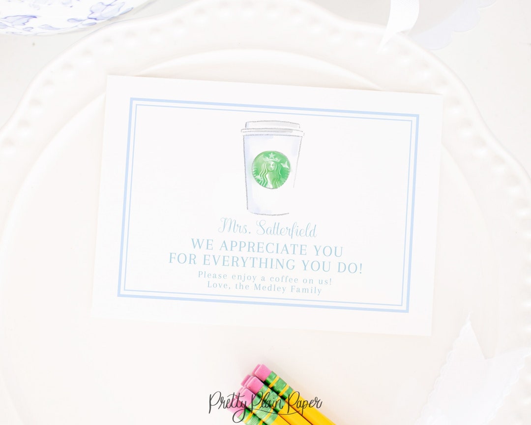 Teacher Appreciation | 5x7 Coffee for the Teacher | Printable Download ...