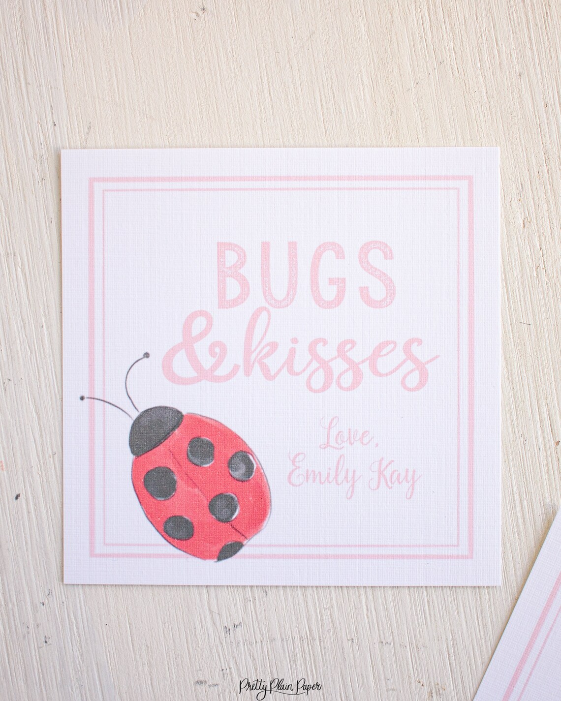 Bugs & Kisses Ladybug Valentine Tag for Valentine's Day | Etsy