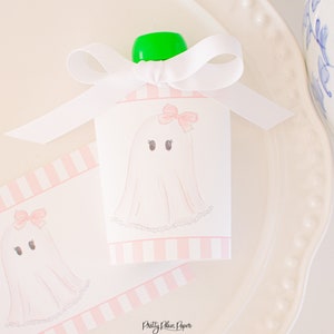 Watercolor Pink Girl Ghost Applesauce Pouch Halloween Printable ...