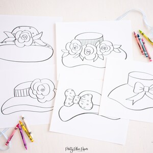 Derby Hats -or- Tea Party Hats Coloring Pages | Printable Download ...