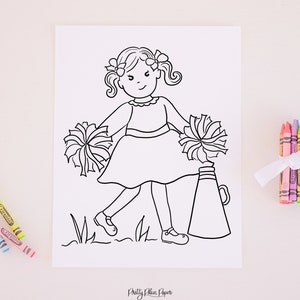 Football Printable Coloring Pages Download | Cheerleader Coloring ...