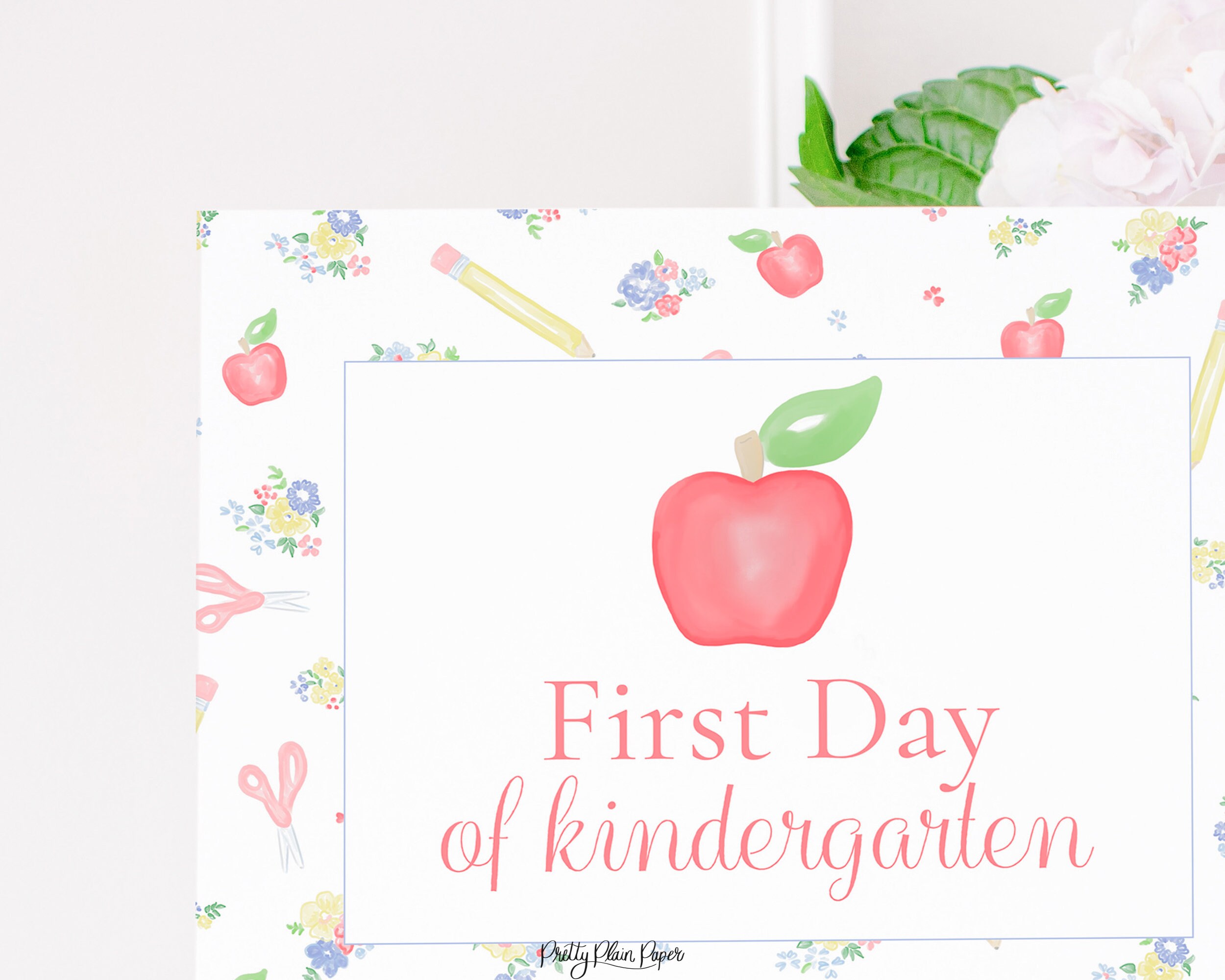 Watercolor First Day of School Sign Floral 1st Day of School - Etsy