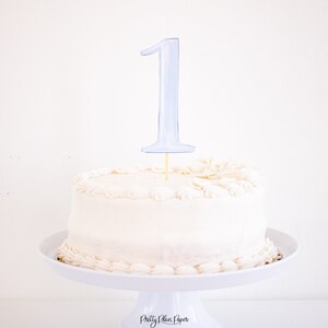 Watercolor Blue ONE Cake Topper & Monogram Blue Crest Cake Topper ...