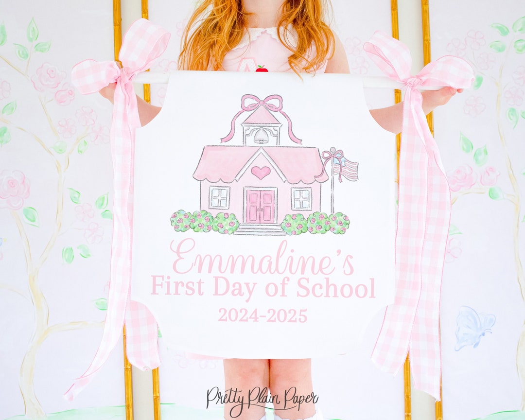 Watercolor Crest Back to School Banner | 24x24 Printable Download ...