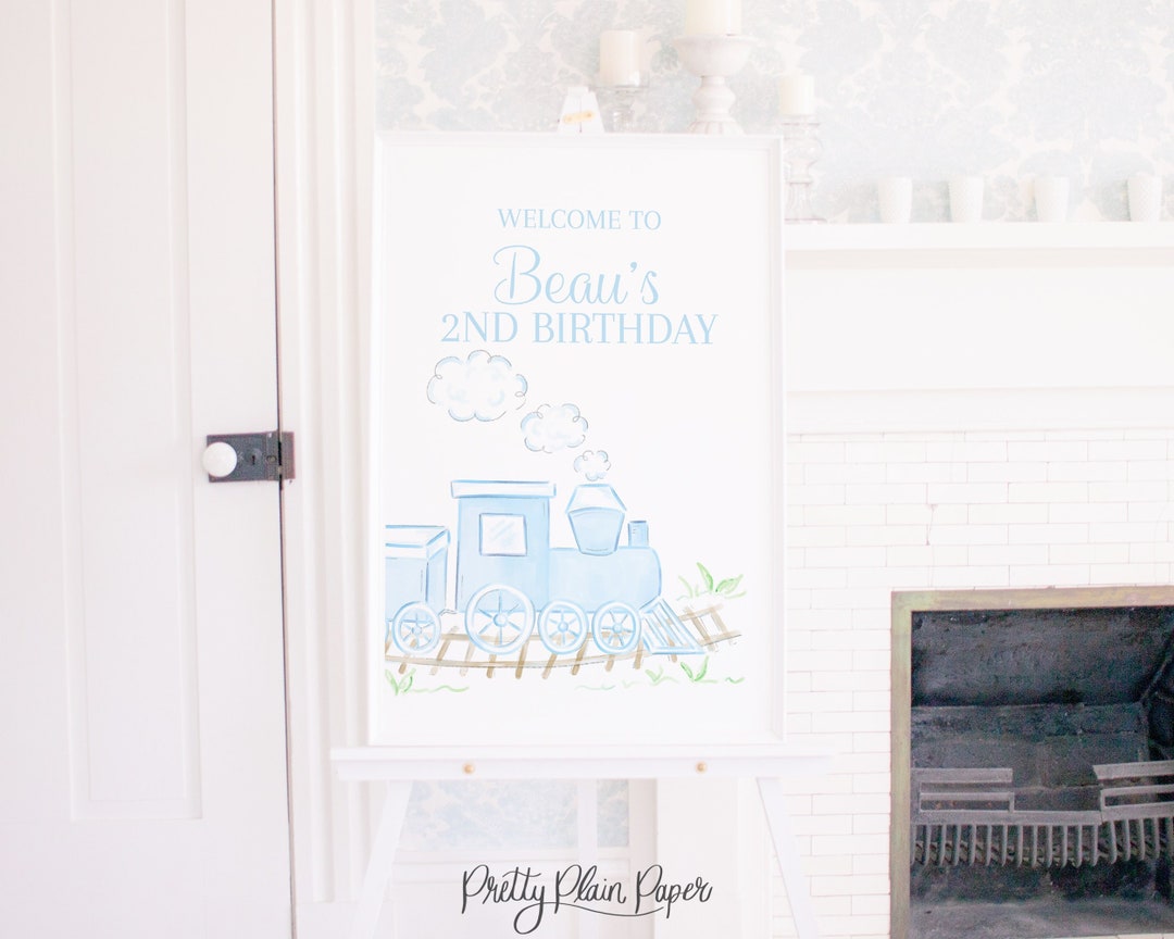 Watercolor Choo Choo Train Welcome Sign | 24x36 | Chugga Chugga Two Two ...