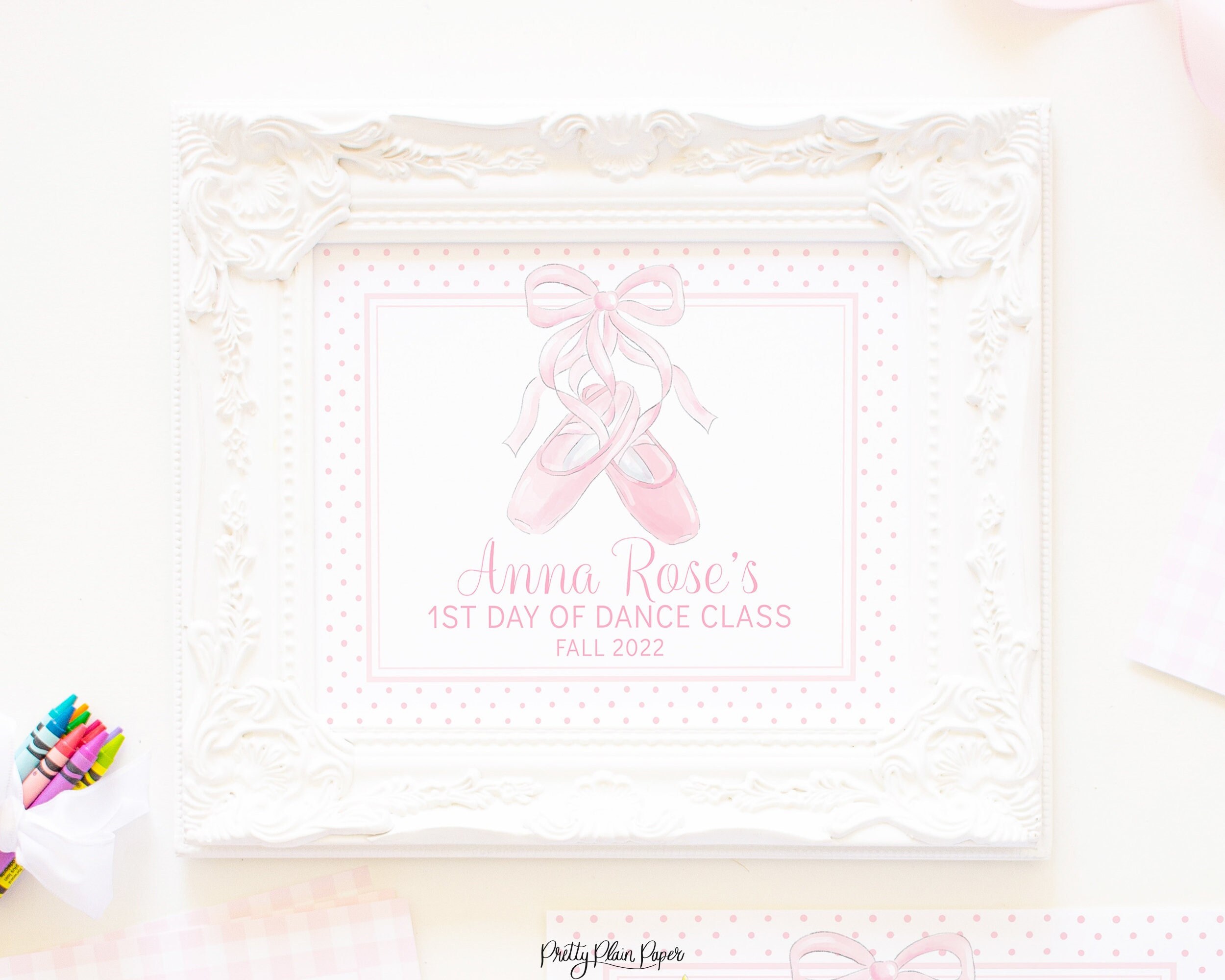 First Day of Ballet Sign | 8x10 Printable & Editable | Watercolor 1st ...