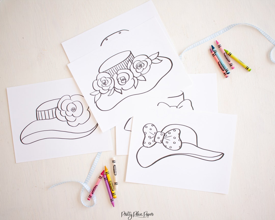 Derby Hats -or- Tea Party Hats Coloring Pages | Printable Download ...