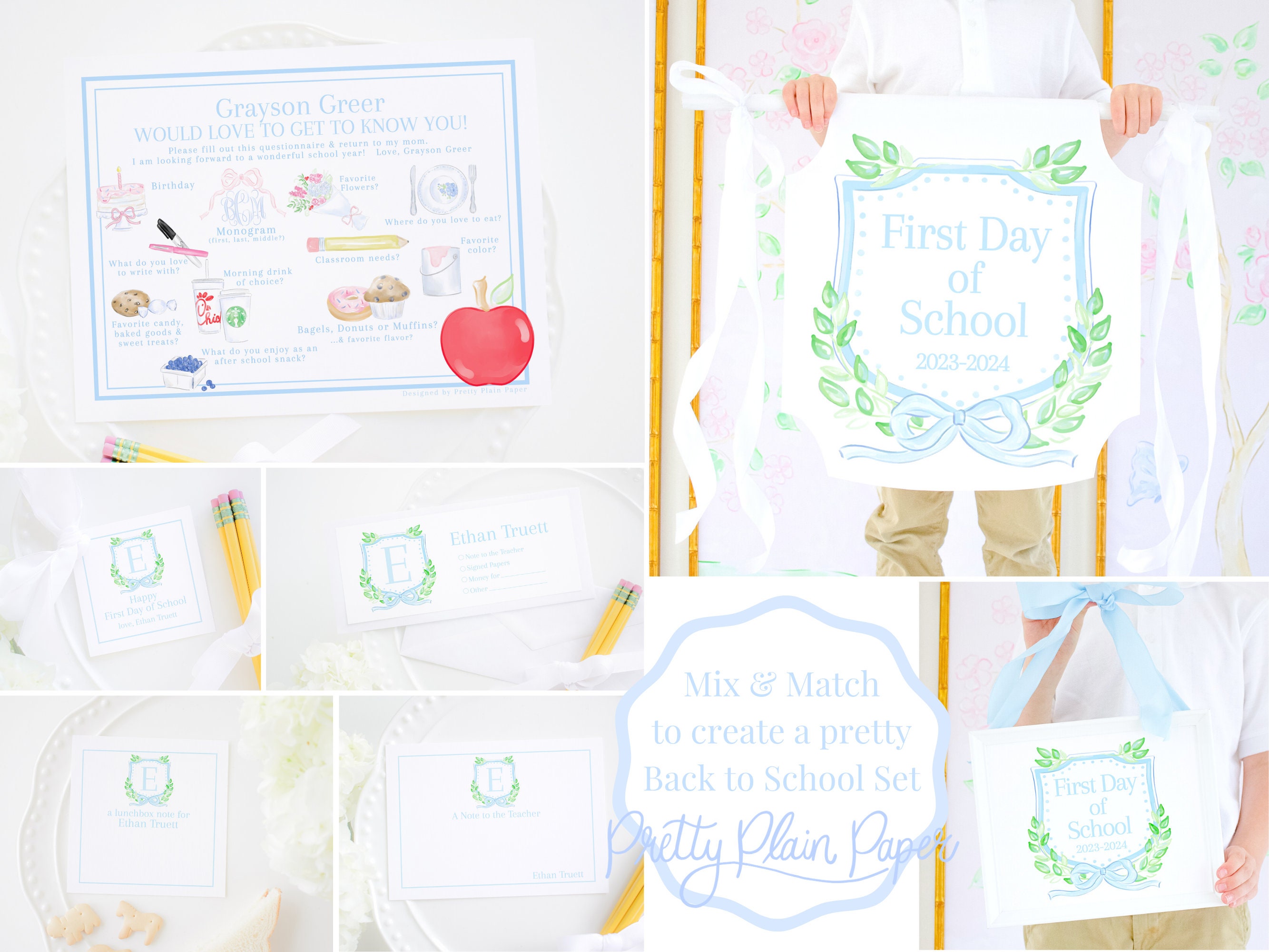 First Day of School Sign | 8x10 Printable | Back to School Sign | Blue ...