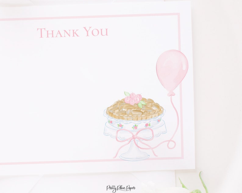 Sweet as Pie Thank You Note | 5''x7'' Flat Note Card Printable ...