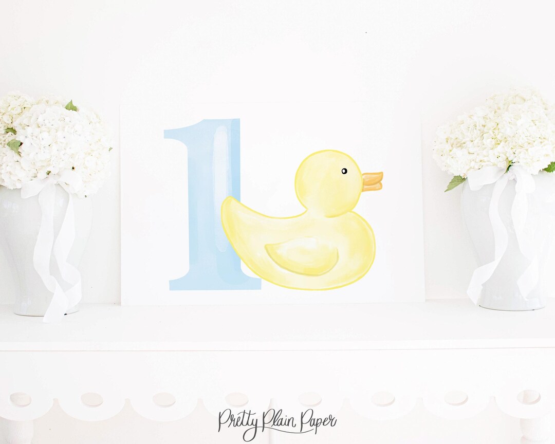 Watercolor Ducky Print | 24x36 Printable | Yellow Rubber Ducky With ...