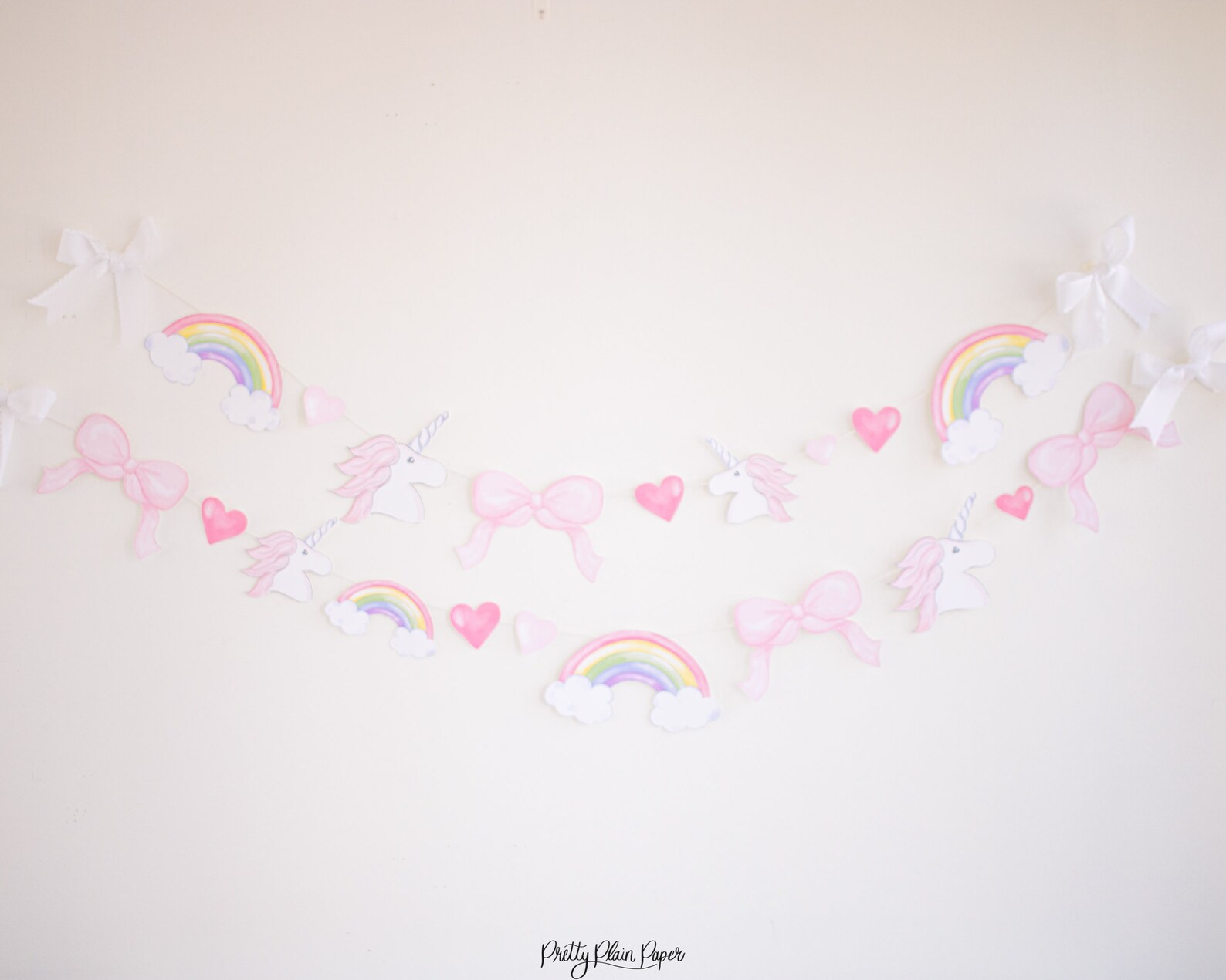 Pink Unicorns & Rainbows Banner Printable Printable Download - Etsy