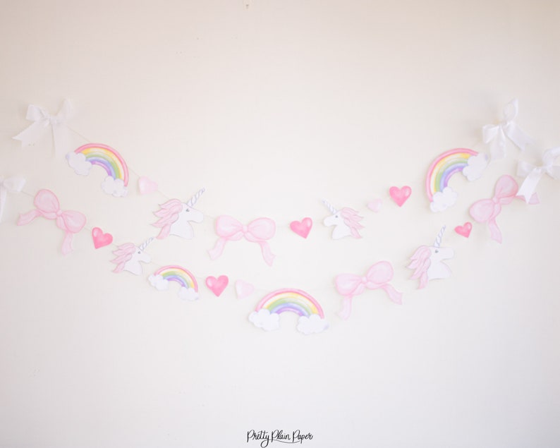 Pink Unicorns & Rainbows Banner Printable | Printable Download ...