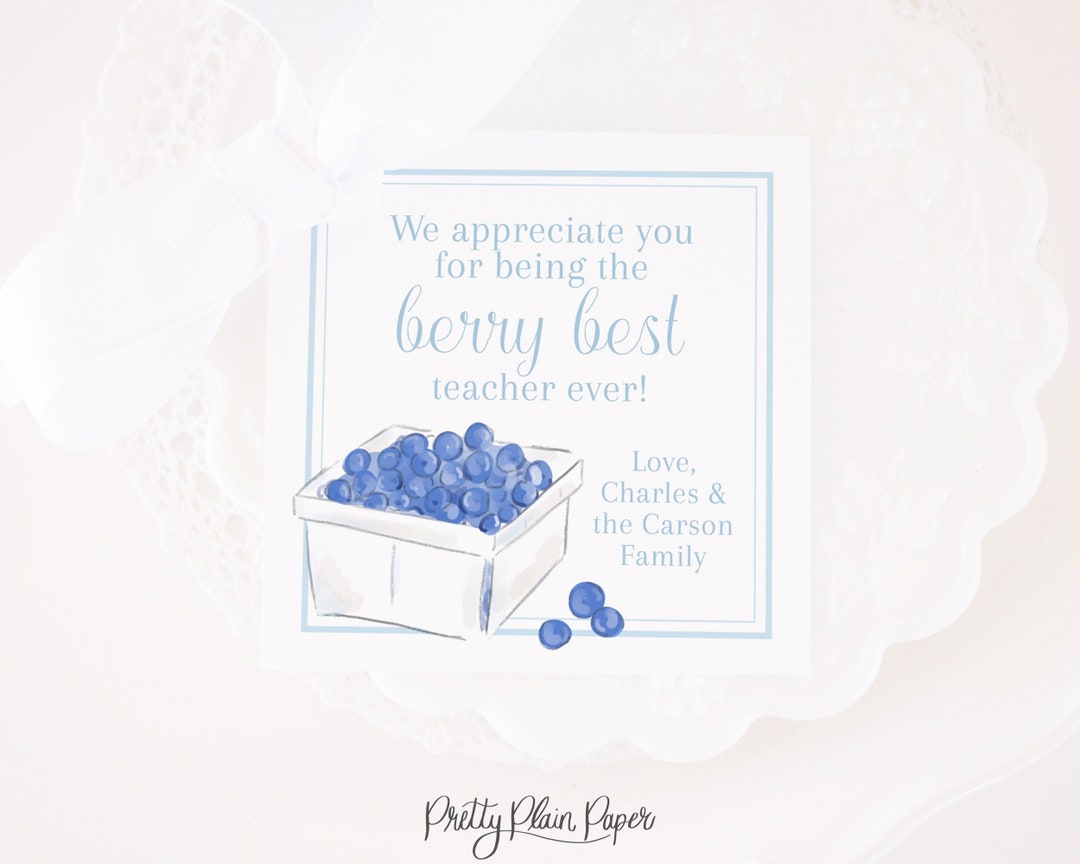 Teacher Appreciation Tag | 3.5x3.5 Printable | Berry Best Teacher ...