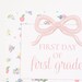 Floral & Pink Bow First Day of School Sign Watercolor First - Etsy