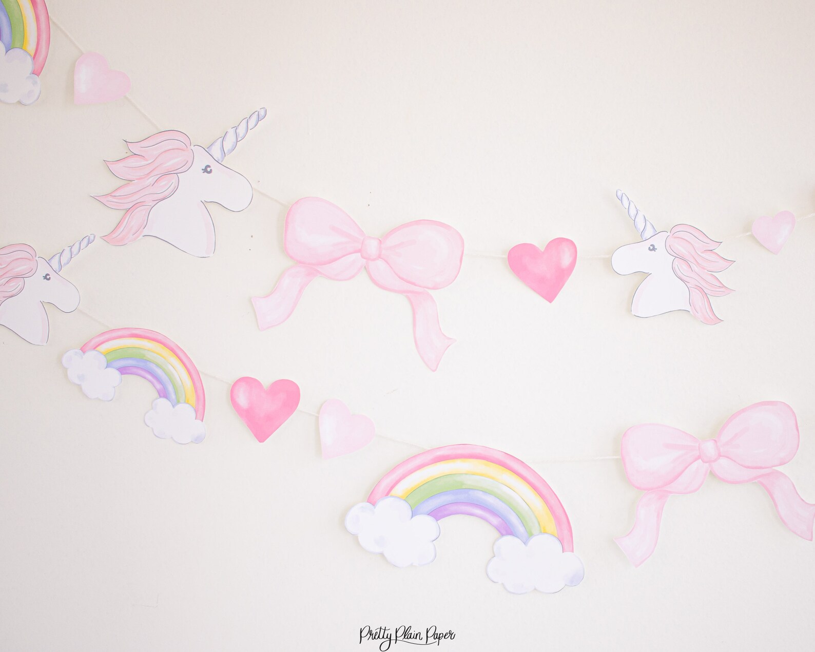 Pink Unicorns & Rainbows Banner Printable Printable Download - Etsy