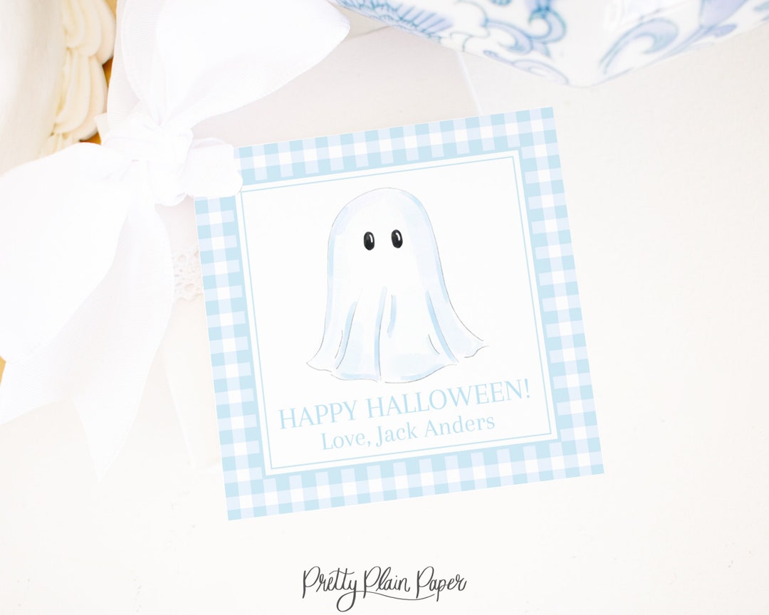 Watercolor Little Boy Ghost | 3.5x3.5 Printable | Watercolor Halloween ...