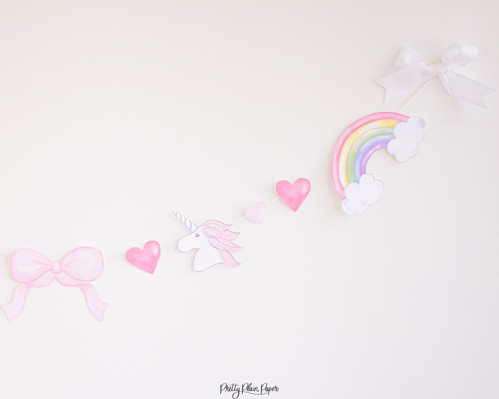 Pink Unicorns & Rainbows Banner Printable Printable Download - Etsy