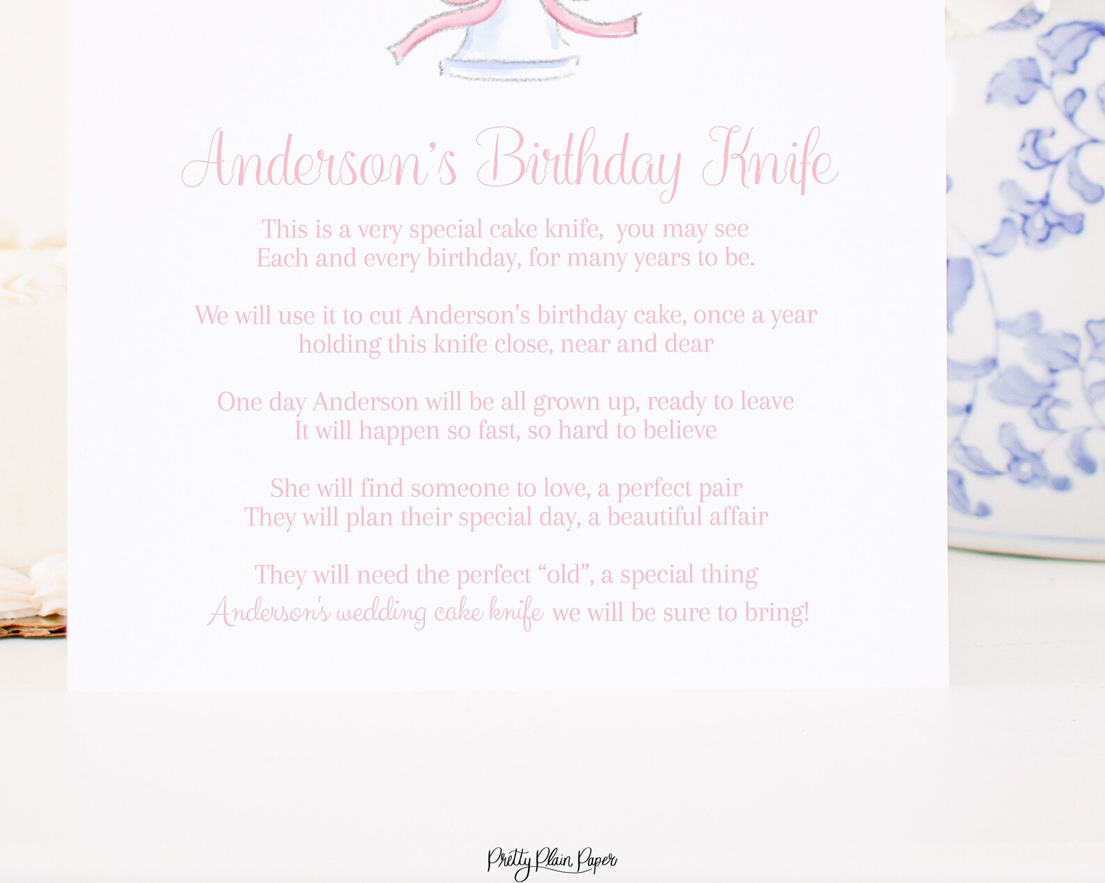 My Special Birthday Cake Knife Poem Sign for 1st Birthday - Etsy