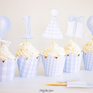 Watercolor Light Blue Cupcake Toppers | Printable | Classic Blue ...