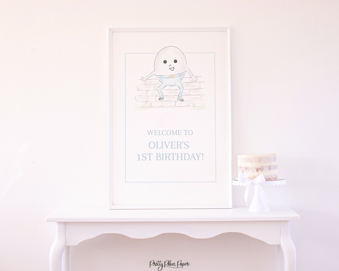 Watercolor Humpty Dumpty Party Welcome Sign | Editable 24''x36'' Sign ...