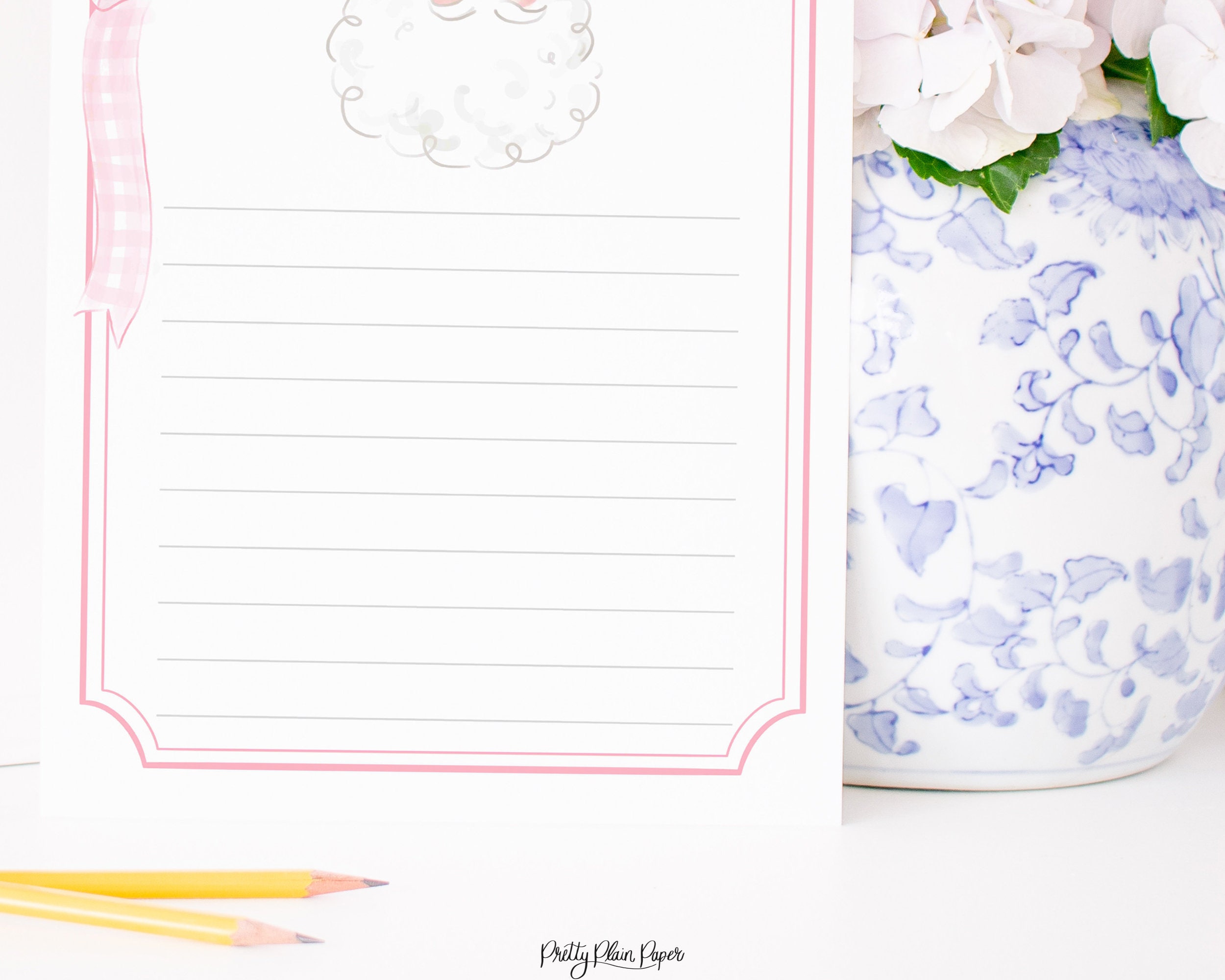 Pink Gingham Bow Letter to Santa Printable Santa Claus | Etsy