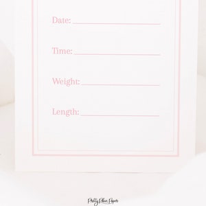 Hospital Baby Stats Card Printable 5x7 Watercolor Pink - Etsy