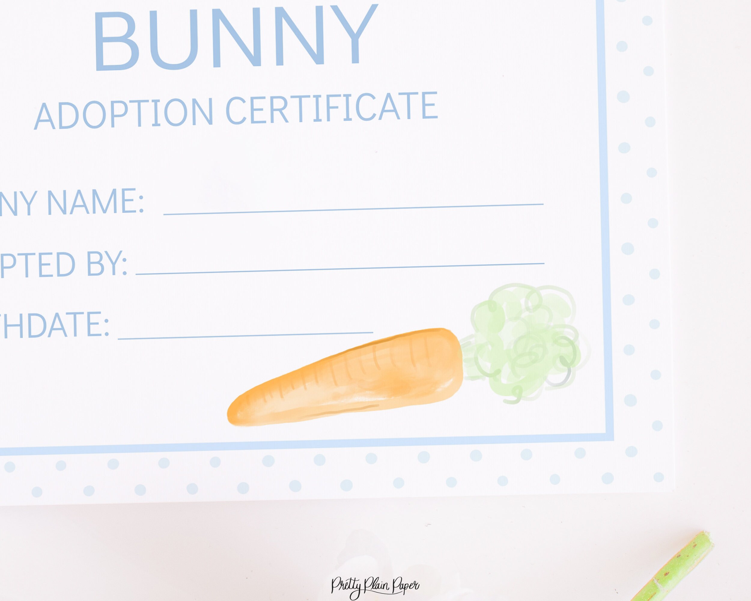 Adopt a Bunny Certificate | Printable Download | Adopt a Bunny ...