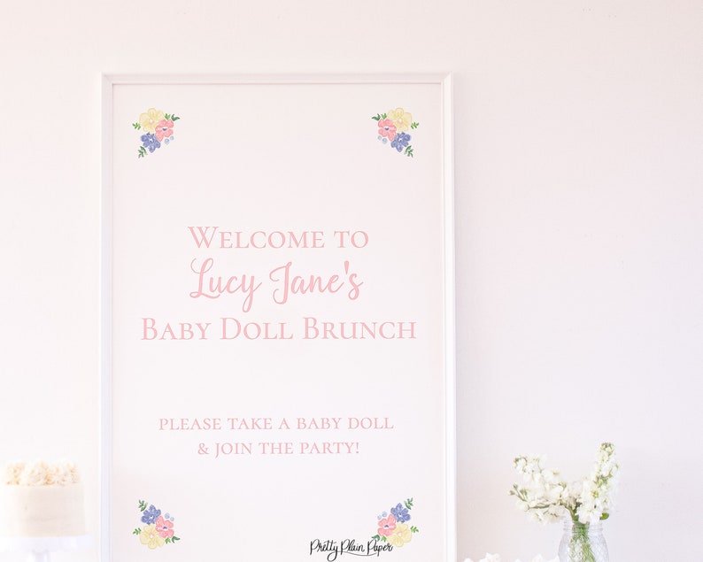 Watercolor Baby Doll Brunch Birthday Sign - Etsy