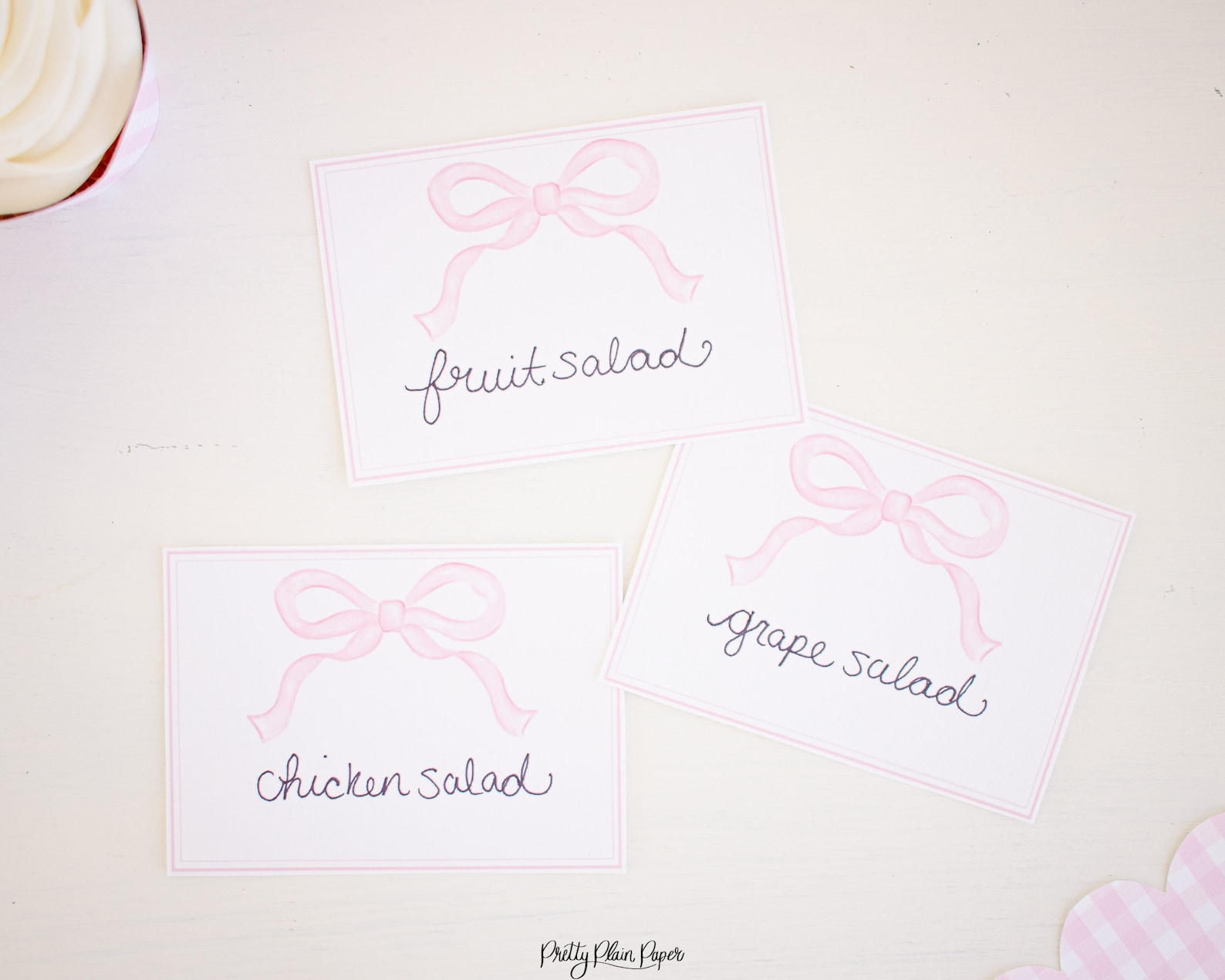 Pink Bow Food and Beverage Labels | Printable Download | 1042 | Pink ...