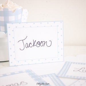 Blue Dots & Blue Gingham Printable Food and Beverage Labels Download ...