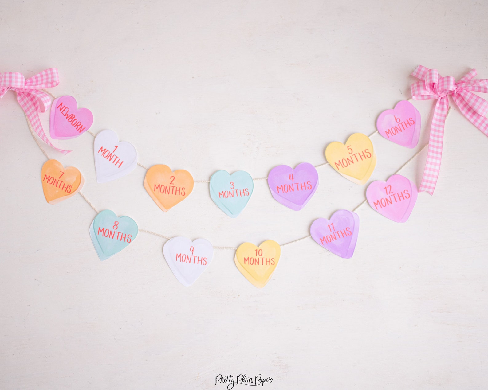 Candy Hearts Milestone Banner Valentine Milestone Banner - Etsy