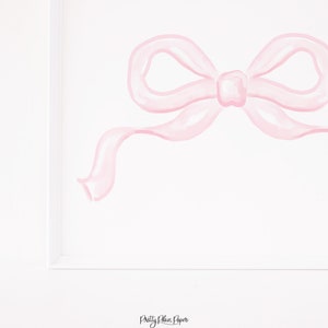 Watercolor Pink Bow Print 8x10 or 16x20 Light Pink Bow - Etsy
