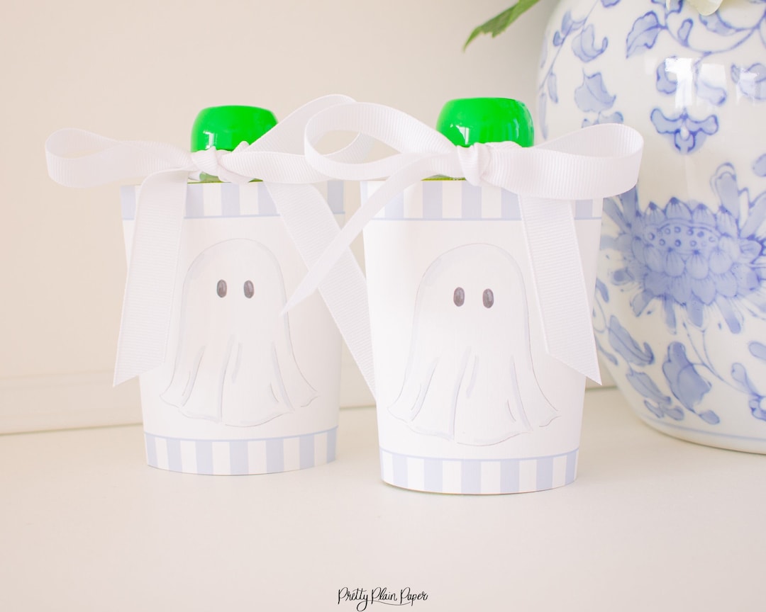 Watercolor Blue Ghost Applesauce Pouch Halloween Printable | Halloween ...