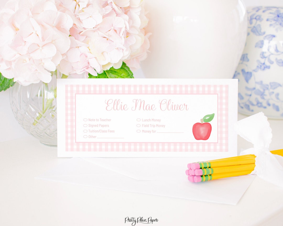 Personalized Envelopes for School | Watercolor Back to School Envelope ...