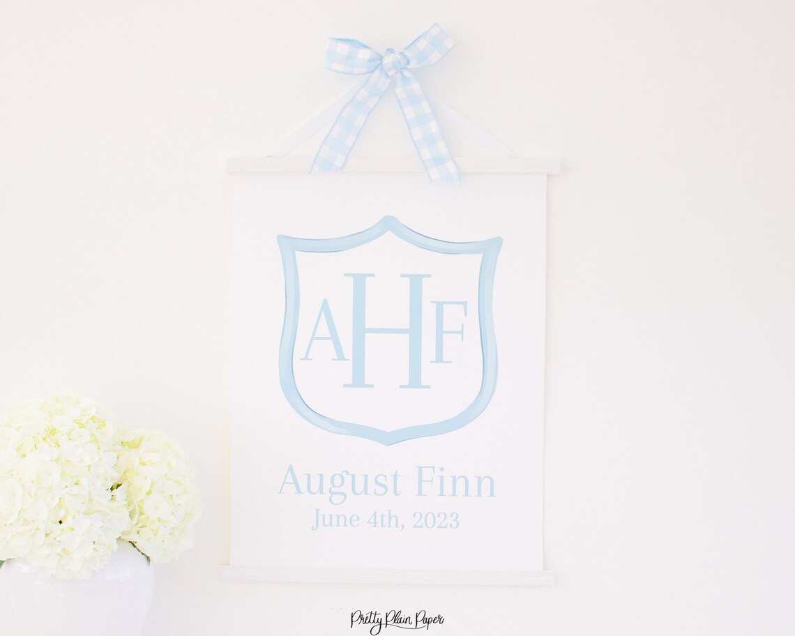 Hospital Door Sign Printable 16x20 Watercolor Blue Crest - Etsy