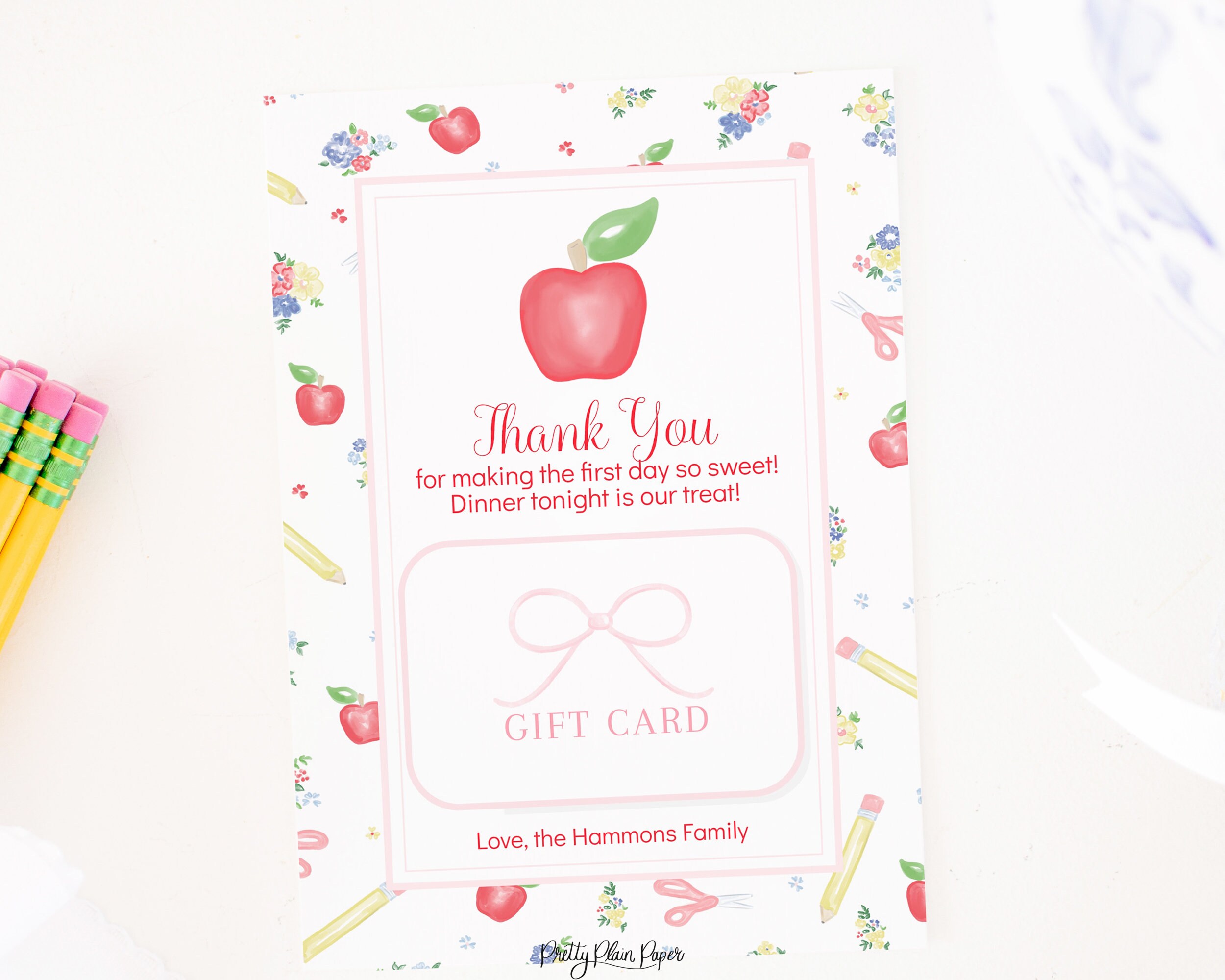 Dinner for Teacher 1st Day of School Gift Card Holder - Etsy