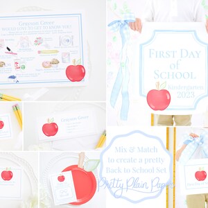 Light Blue & Apple Envelopes for School | 3.5x8.5 Printable ...