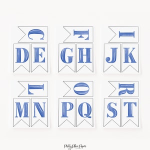 Dark Blue Watercolor Happy Birthday Banner | Printable Download ...